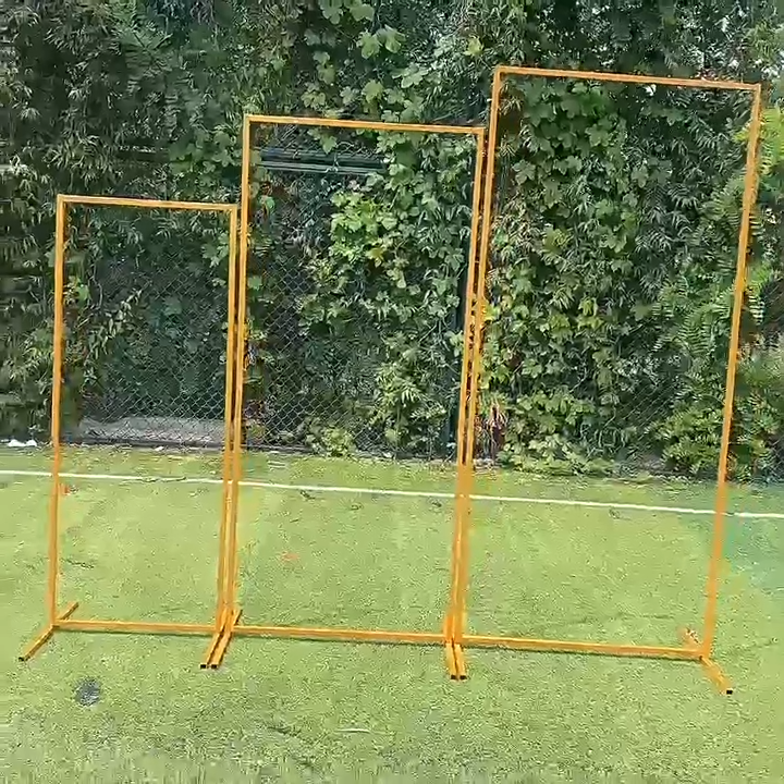 4pcs Square Golden Arches Adjustable Backdrop Stand Metal Wedding Arch ...