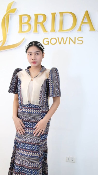 Modern Filipiniana dress blouse & skirt inabel fabric modern ...