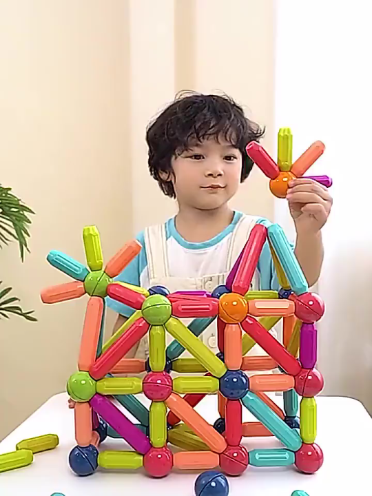 FULL SET 100 Magnetic Stick Balls Building Toys Blocks 3D Geometry ...