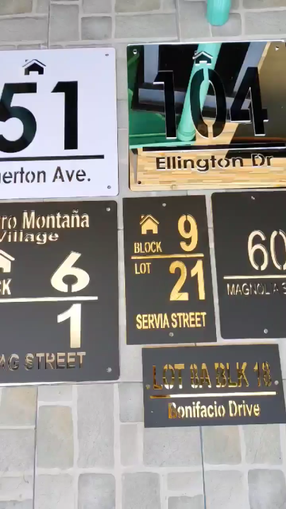 Laser cut acrylic House Number signage/Marker Acrylic silver/black ...