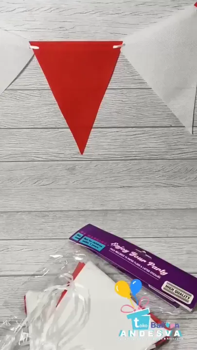 bunting flag HUT segitiga / bendera merah putih / bendera umbul umbul karnaval kain SPUNBOND ...