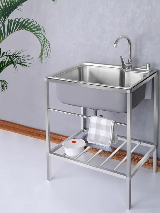 🔥100% rust-free🔥304 stainless steel kitchen sink Portable Sink With ...