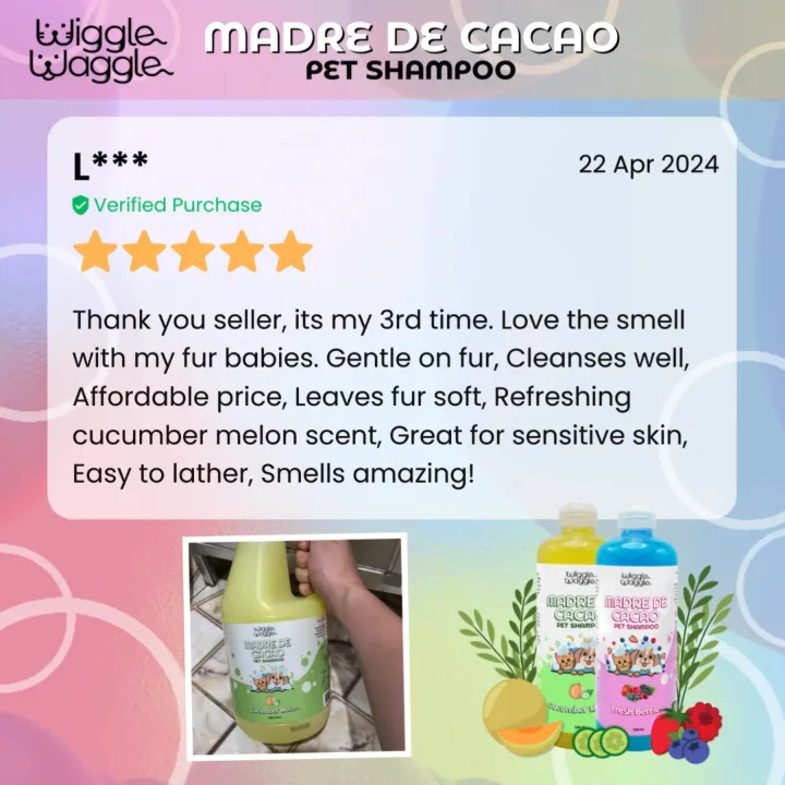 TBS2.0-Wiggle Waggle Madre de Cacao Pet Shampoo (Cucumber Melon) 500mL ...