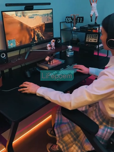 160CM Computer Table Black Gaming Table with cable management and cpu ...