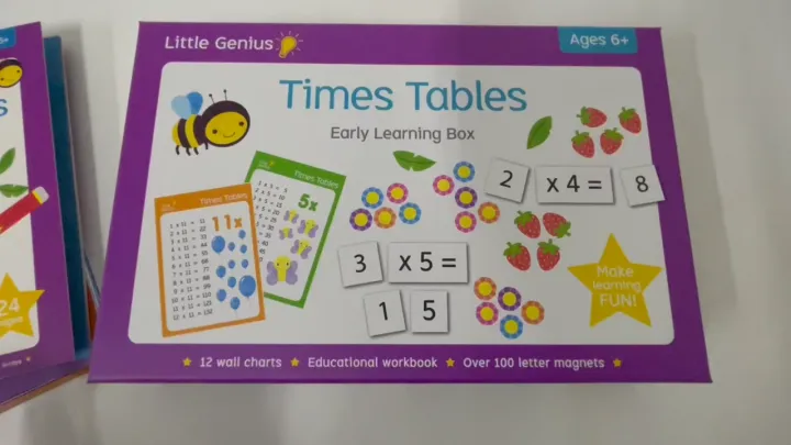Little Genius Early Learning Box Times Tables For Kids With Wall Charts ...