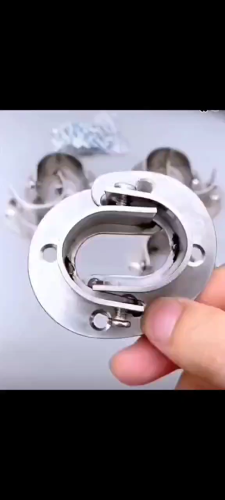 304 stainless steel clothes pole base wardrobe flange seat Round ...