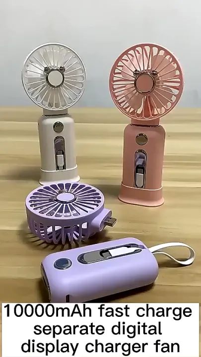 Mini Handheld Fan Power Bank 10000mah Portable Fan Small Desktop ...