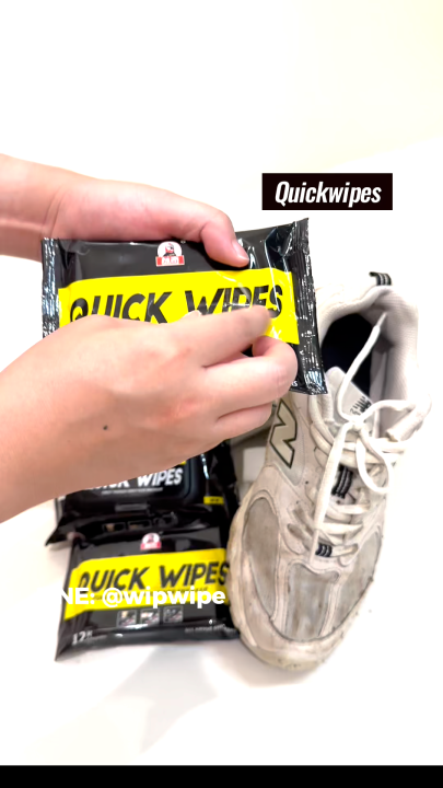 จัดโปร Quickwipe ผ้าเปียกเช็ดรองเท้า ทิชชู่เปียกทำความสะอาดรองเท้า Quick wipe แบรนด์แท้ตรานกแก้ว ...