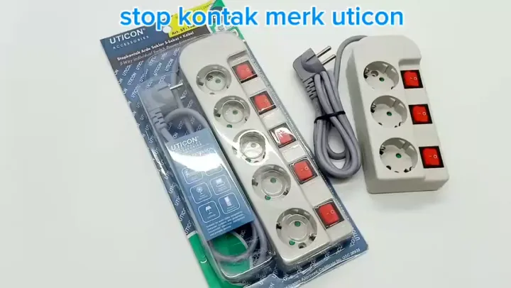 Stop kontak Lubang 3 UTICON + Pengaman + Saklar Tersendiri + Kabel ...