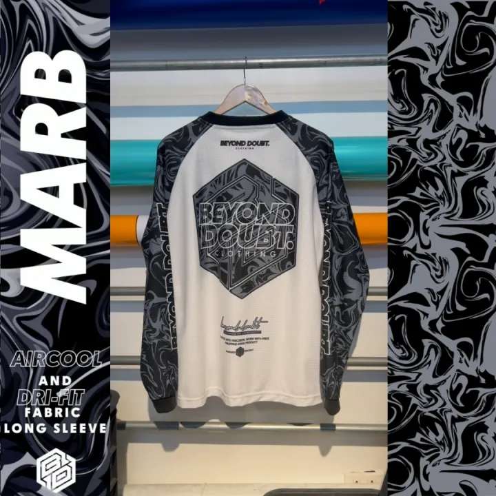 LONG-SLEEVES- "MARB” Design Aircool Moto Jersey BEYOND DOUBT CLOTHING ...