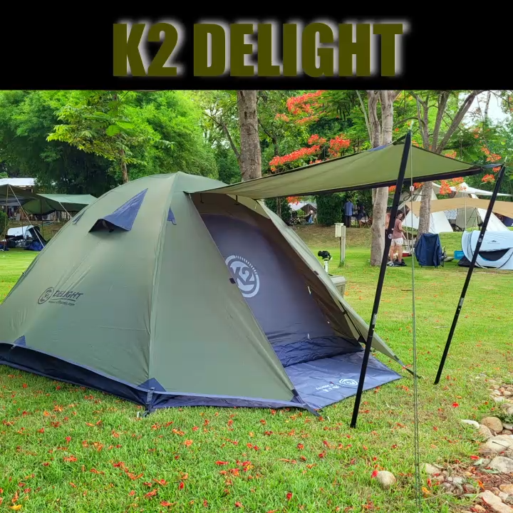 เต็นท์ K2 DELIGHT เต็นท์แคมป์ปิ้ง 3 คนนอน โครงอลูมิเนียม กันลม กันน้ำ100% รับประกันตลอดอายุการ ...