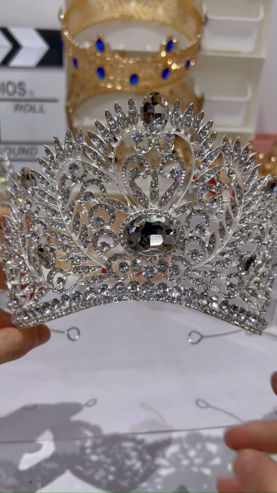 Luxury Rhinestone Pageant Debut Crown Big Miss Universal Queen Crown ...