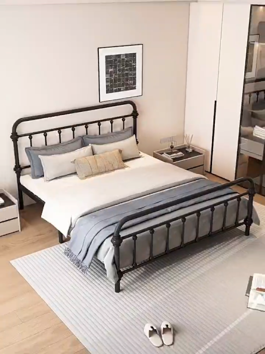 rangka katil besi iron bed metal queen bed frameKing/Queen size 60*75 ...