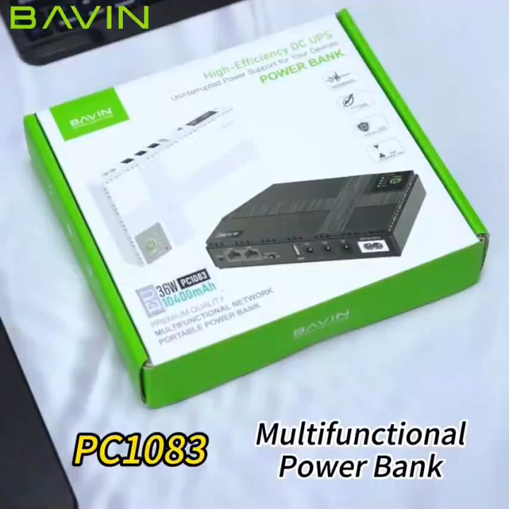 BAVIN PC1083 Power Supply 36W 10400mAh Mini UPS uninterrupted Powerbank ...