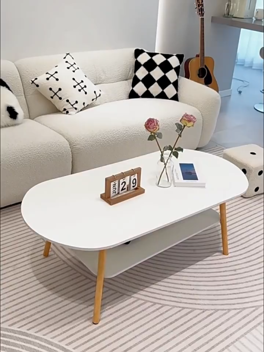LALA Double layered Wooden Coffee Table Living Room Small Side Table ...