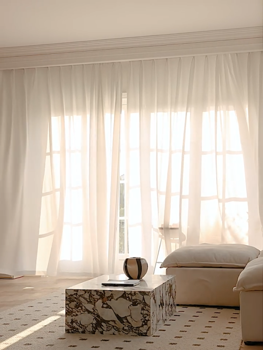Korean Lace Curtain Solid Color White Sheer Curtain for Living Room ...