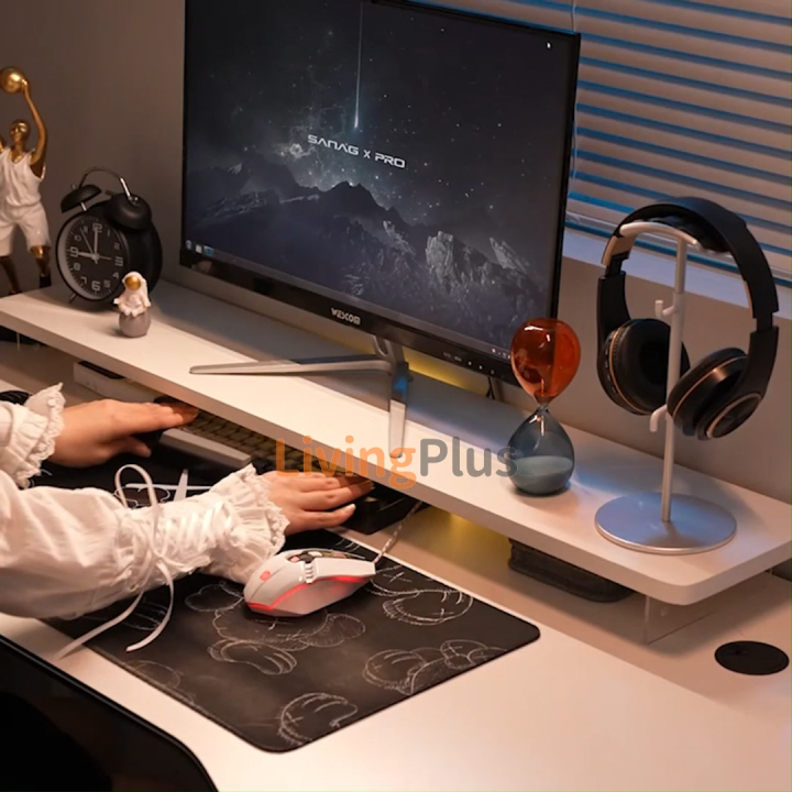 Monitor Stand Acrylic Shelf Desktop Organizer Height Increase Rack Rak ...