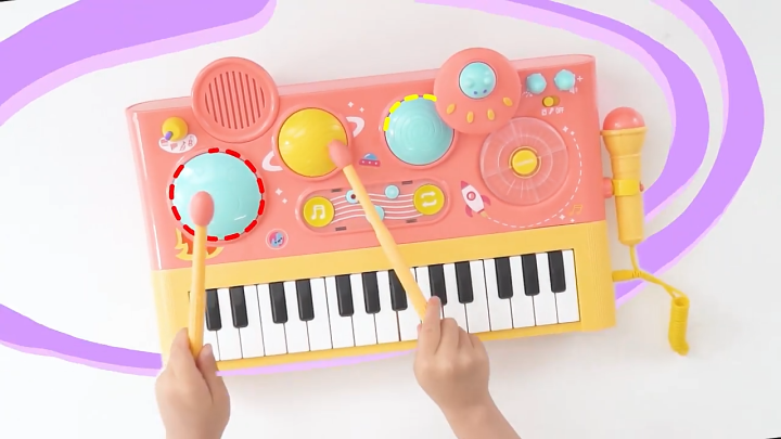 【S.mart】Five Star kids space electric piano multi-functional keyboard ...
