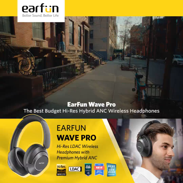 EarFun Wave Pro - White - Hi-Res LDAC Wireless Headphones with Premium Hybrid ANC | Lazada Indonesia
