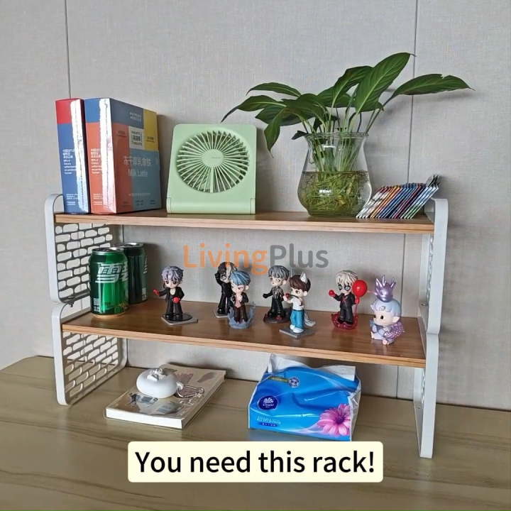 Desktop Rack With Pegboard Study Table Organizer Multi Layer Book Shelf ...