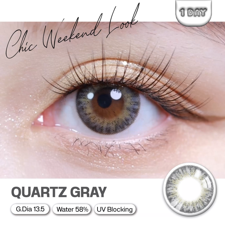 [รับคูปองลด100฿ทันที] LEILA 1DAY เลย์ล่า คอนแทคเลนส์รายวัน Quartz GRAY ...