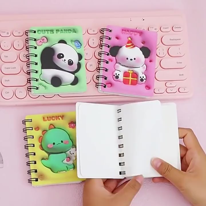80 Sheets 3D Cute Notebook Portable Cartoon A7 Coil Small Notepad ...