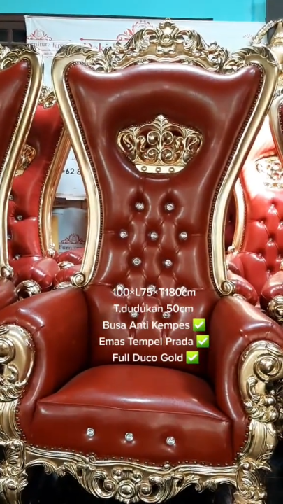 KURSI RAJA RATU EMAS GOLD KURSI SOFA RAJA KURSI RAJA SET KURSI RAJA ...