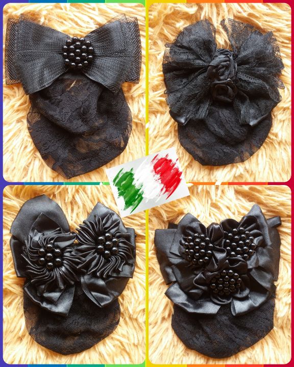 Black Ribbon bow with Net🇮🇹 | Lazada PH