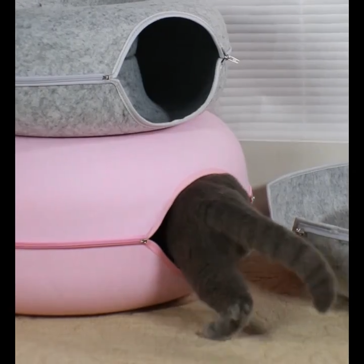 😻Pet Partner 🐶 บ้านแมวโดนัท 4สี บ้านแมวโดนัท Cat condo Donut cat den ...