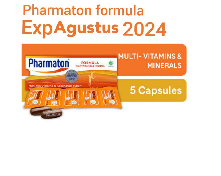 Pharmaton Formula Strip '5 Kapsul Multivitamin dan Mineral -PRODUK BPOM (EXP agustus 2024 ...
