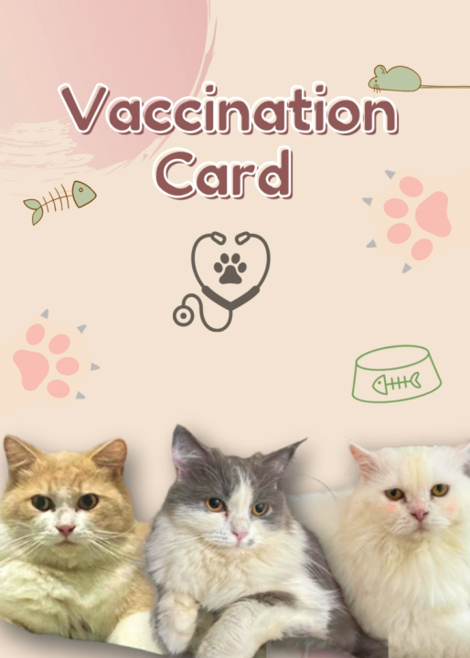 Cat Vaccination Card Booklet/ Cat Vaccine Card/ Vet Card for Cats ...