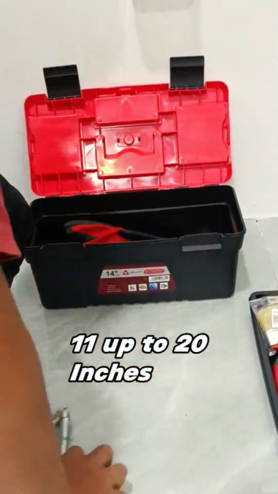 Mitushi 20"inch Plastic Tool Box Organizer with Tray Organizer Storage ...