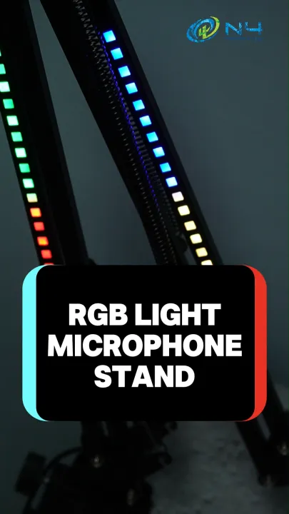 MUZIK+ Pro Desktop RGB Microphone Stand RGB Boom Arm Stand Microphone ...