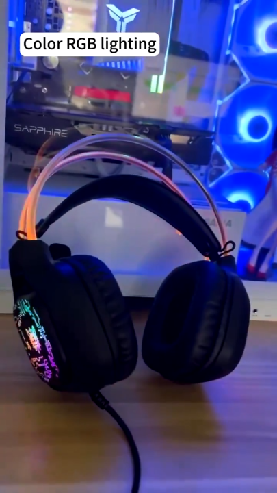 Onikuma X22 RGB USB + 3.5mm Cool RGB Dynamic Light Wired Gaming Headset ...