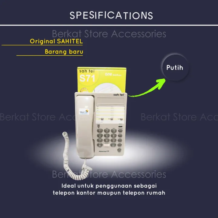 Sahitel S71 Telephone Single Line Telepon - Putih | Lazada Indonesia