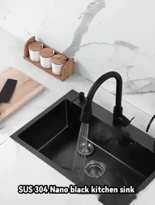 XTEN Black Kitchen Sink Complete Set Stainless Steel Lababo Double Sink ...