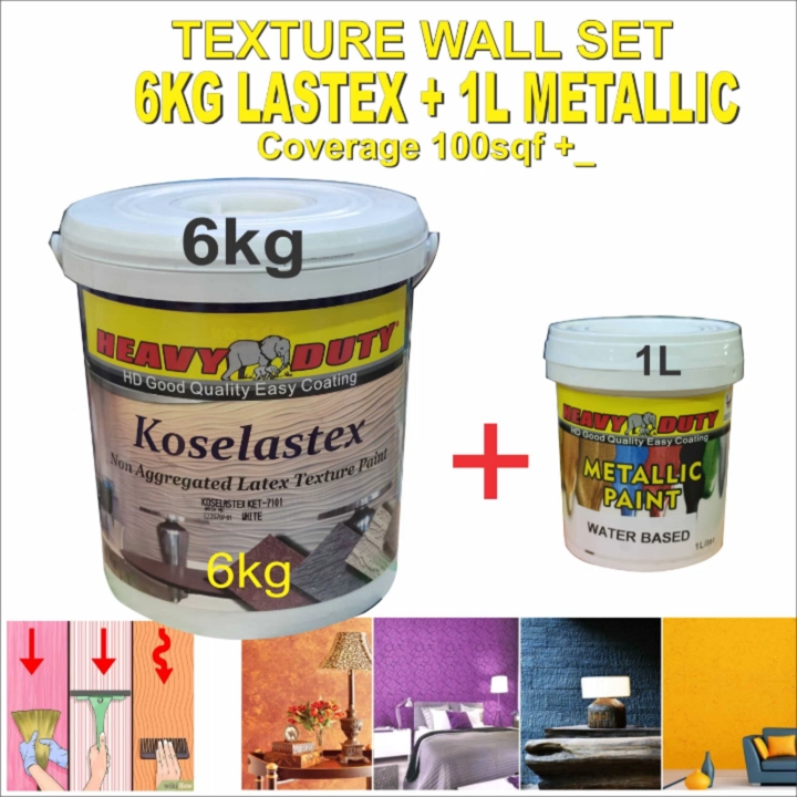 6KG LATEX TEXTURE PAINT EFFECT WALL WHITE ( HEAVY DUTY ) NON AGGREGATED ...