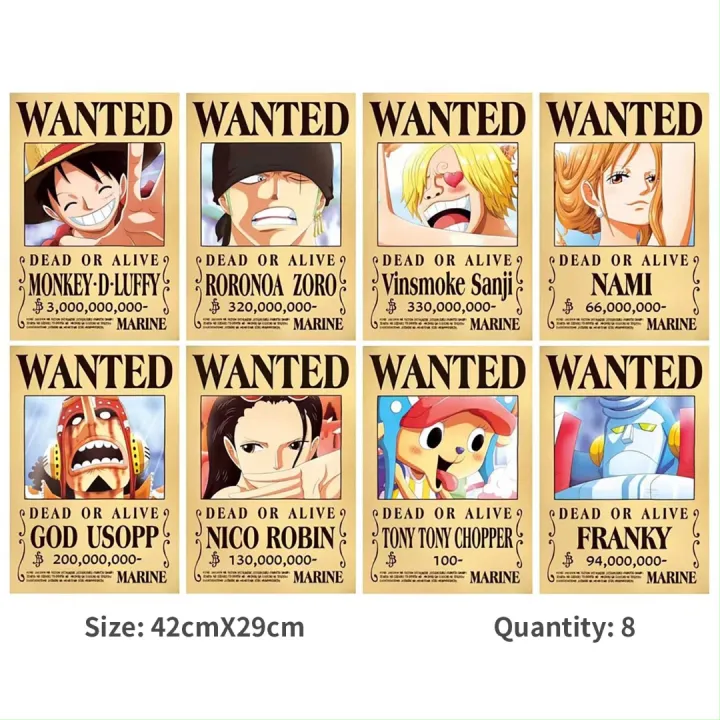 24pcs One Piece Wanted Poster Set Anime Poster Wallpaper Home ...