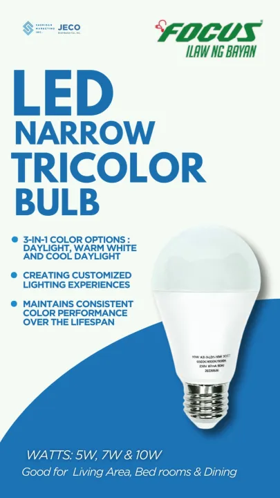 Focus LED Bulb Tri-color | Lazada PH
