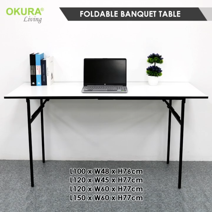 OKURA EXTRA LONG 6ft Banquet Table / Foldable Table / Meja Banquet ...