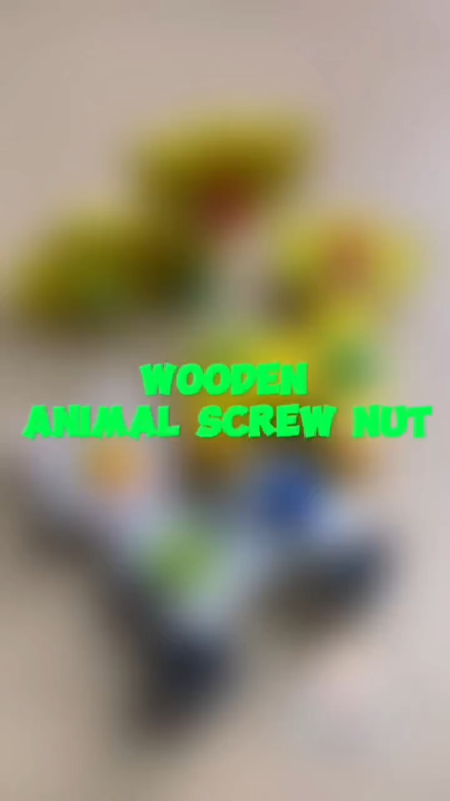 Hntob Wooden Screw Animals Nut Building Block Animal Tiger Zebra Figure ...