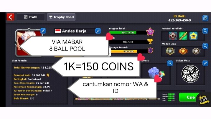 Coins 8 ball pool | Lazada Indonesia