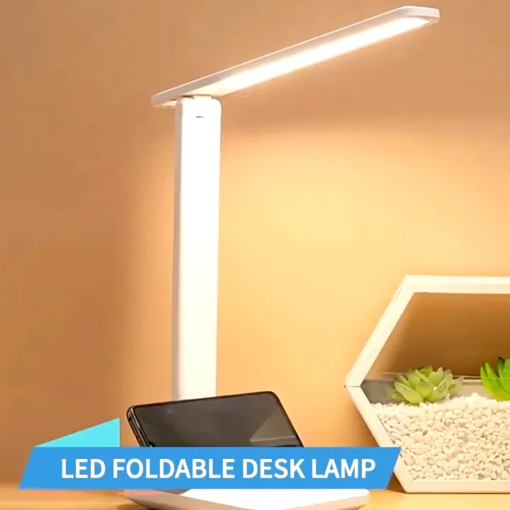 LED Rechargeable Study Lamp Shade Bedroom Desk Lamp Portable Reading ...