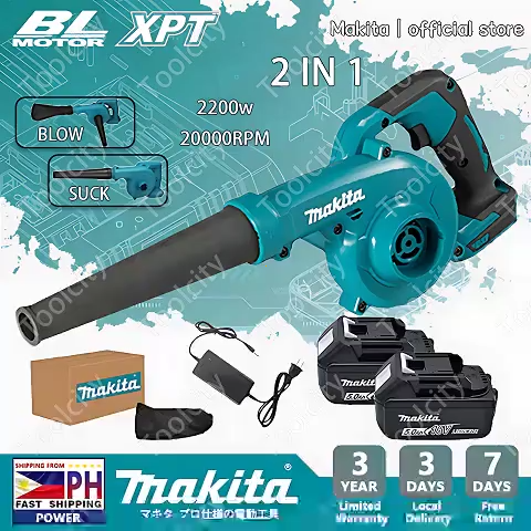 Makita 2 in 1 Air Blower Portable Vacuum Cleaner 168V Electric Blowing ...