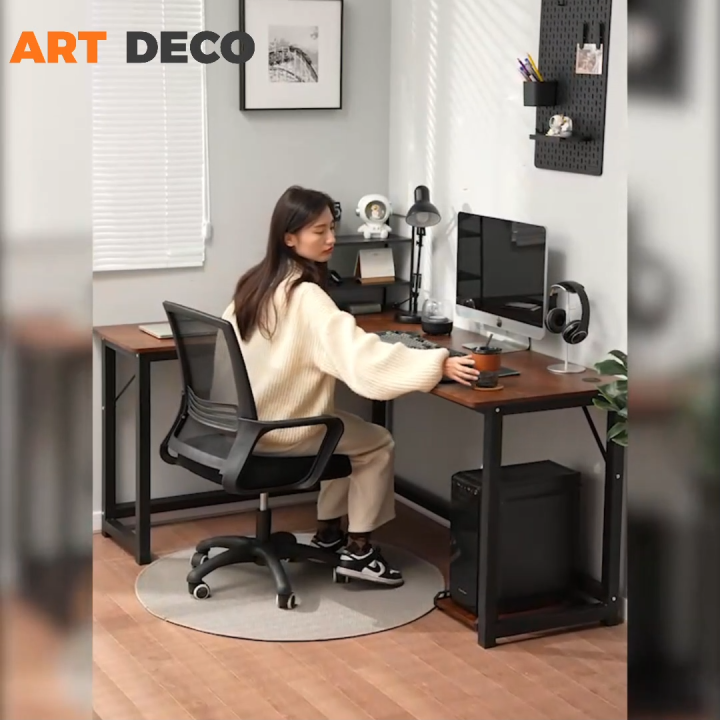 L shape table Office Table Laptop Table study Table with book shelf ...