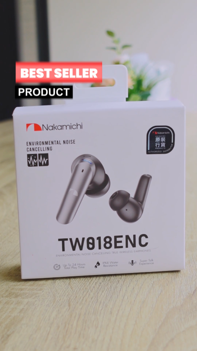 Nakamichi TW018 ENC TWS Earphone Full Bass Earbuds Bluetooth IPX4 Anti ...