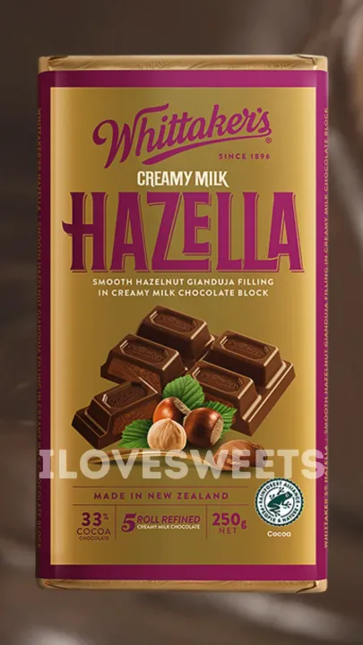 Whittaker's HAZELLA Classic Creamy Milk Chocolate Block 250g | Lazada PH