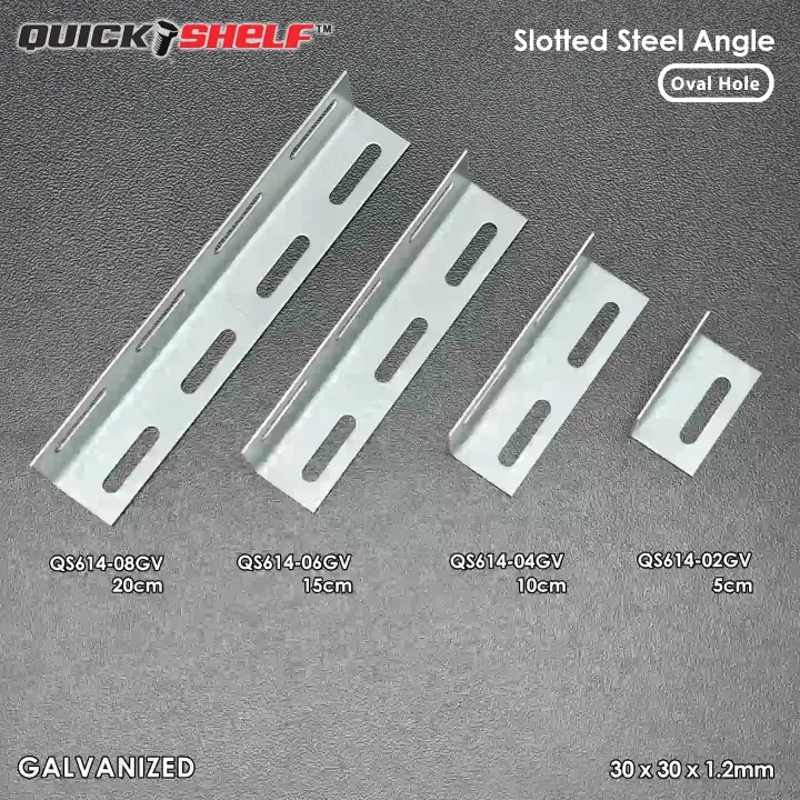 (Oval Hole) Slotted Steel Angle Bar Bracket 30x30x1.2mm QS614 DIY ...