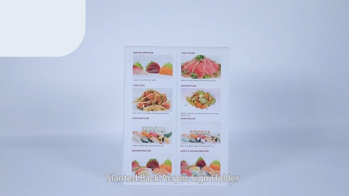 Acrylic Display Stand A4 A5 A6 Table Menu Transparent L Shape Sign ...