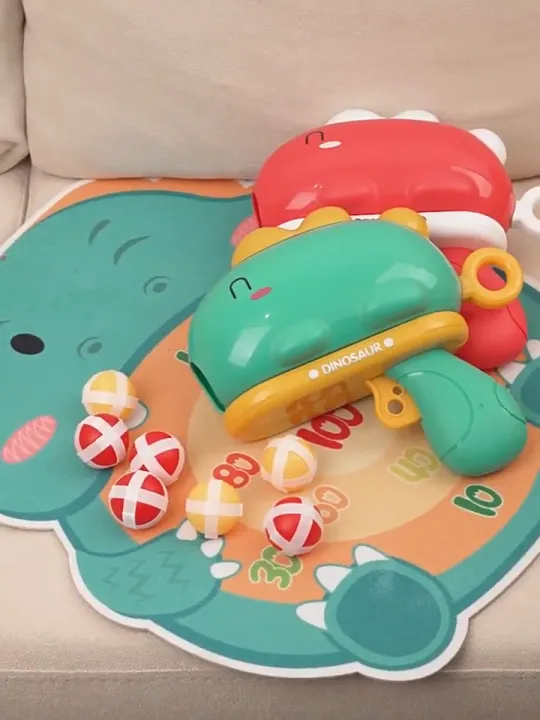 Tiktok Popular Dinosaur Ball Launcher Target Sticky Ball Ejection Toy ...